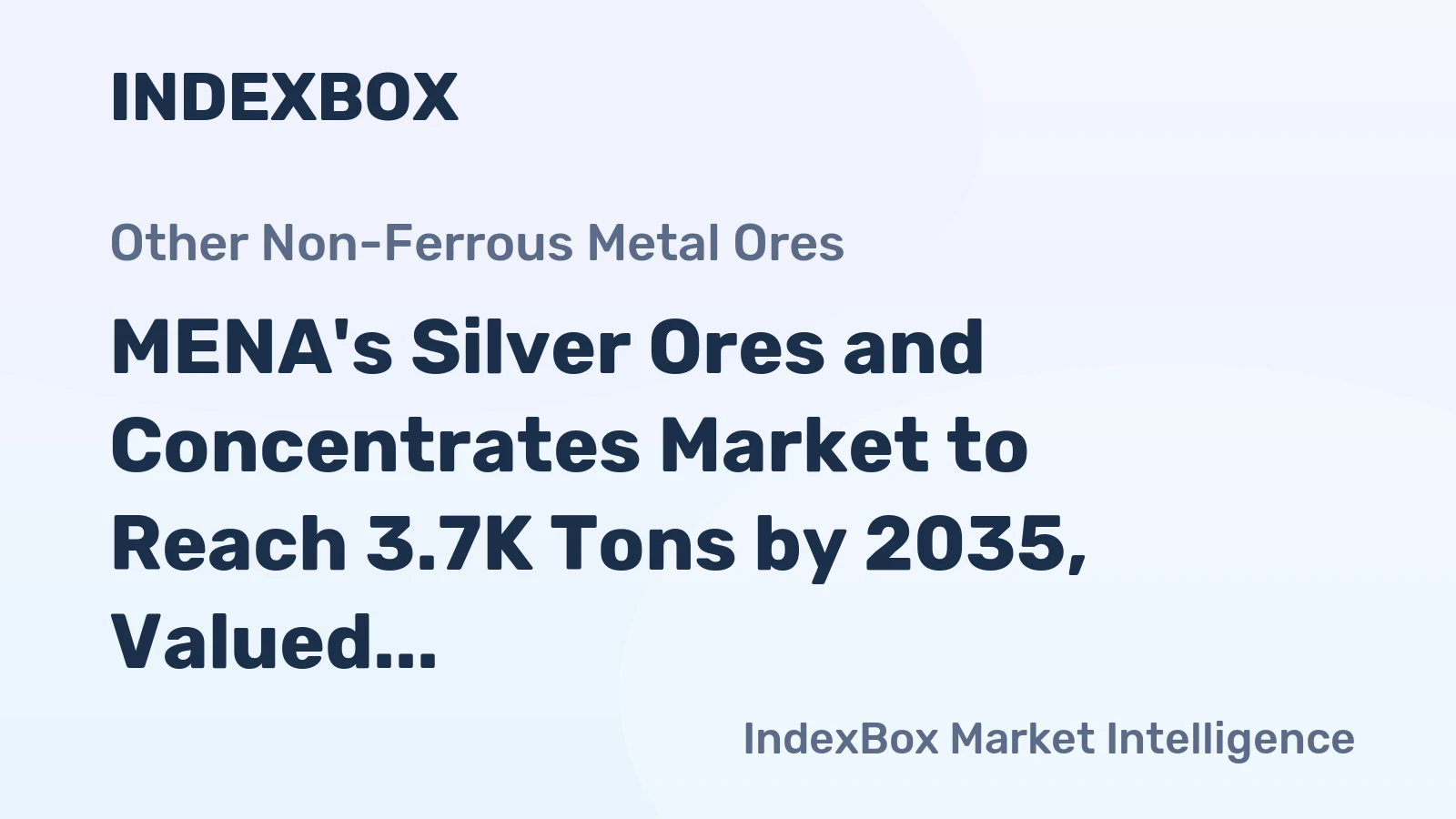 MENA's Silver Ores and Concentrates Market to Reach 3.7K Tons by 2035, Valued at $130M