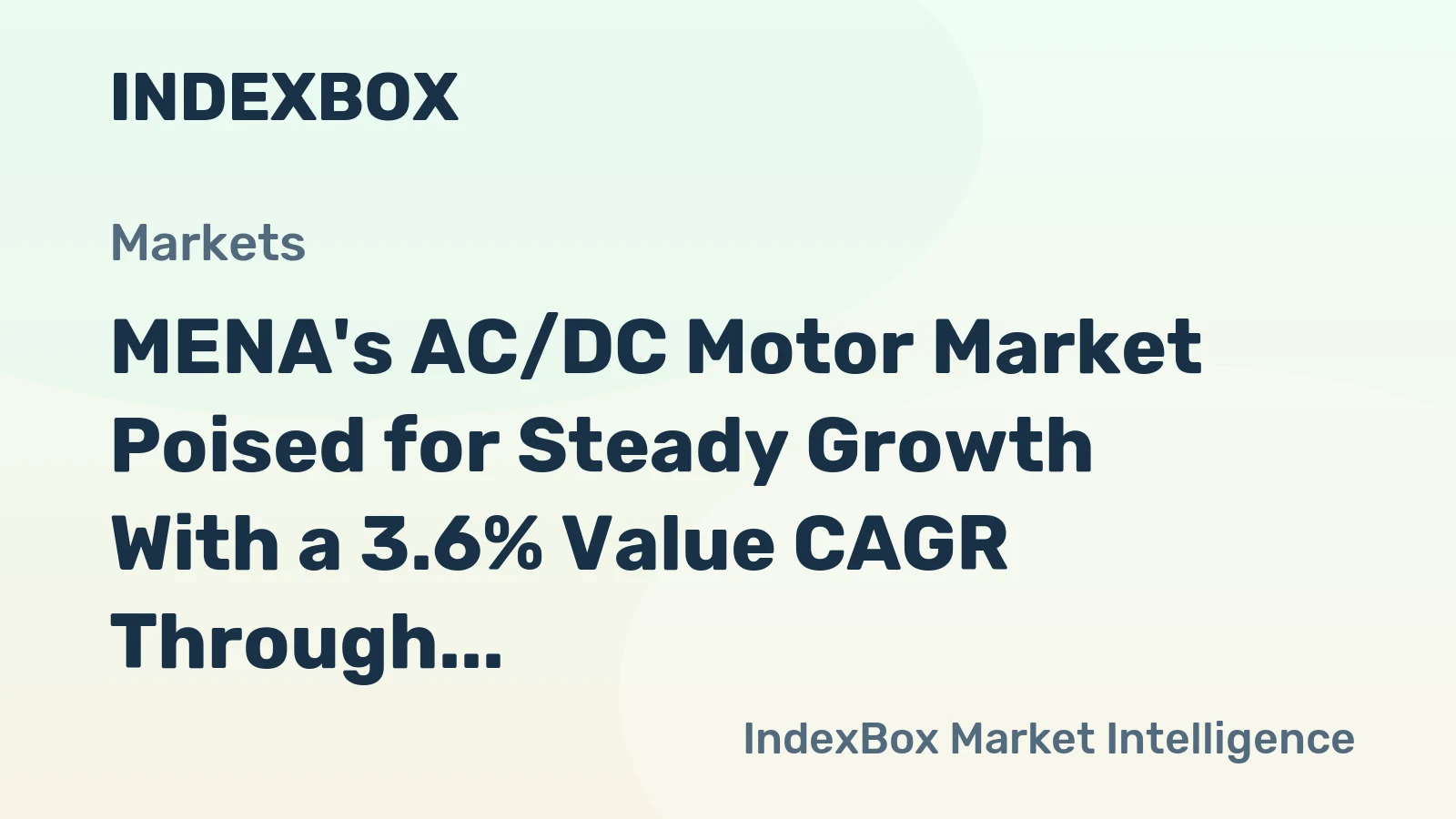 MENA's AC/DC Motor Market Poised for Steady Growth With a 3.6% Value CAGR Through 2035