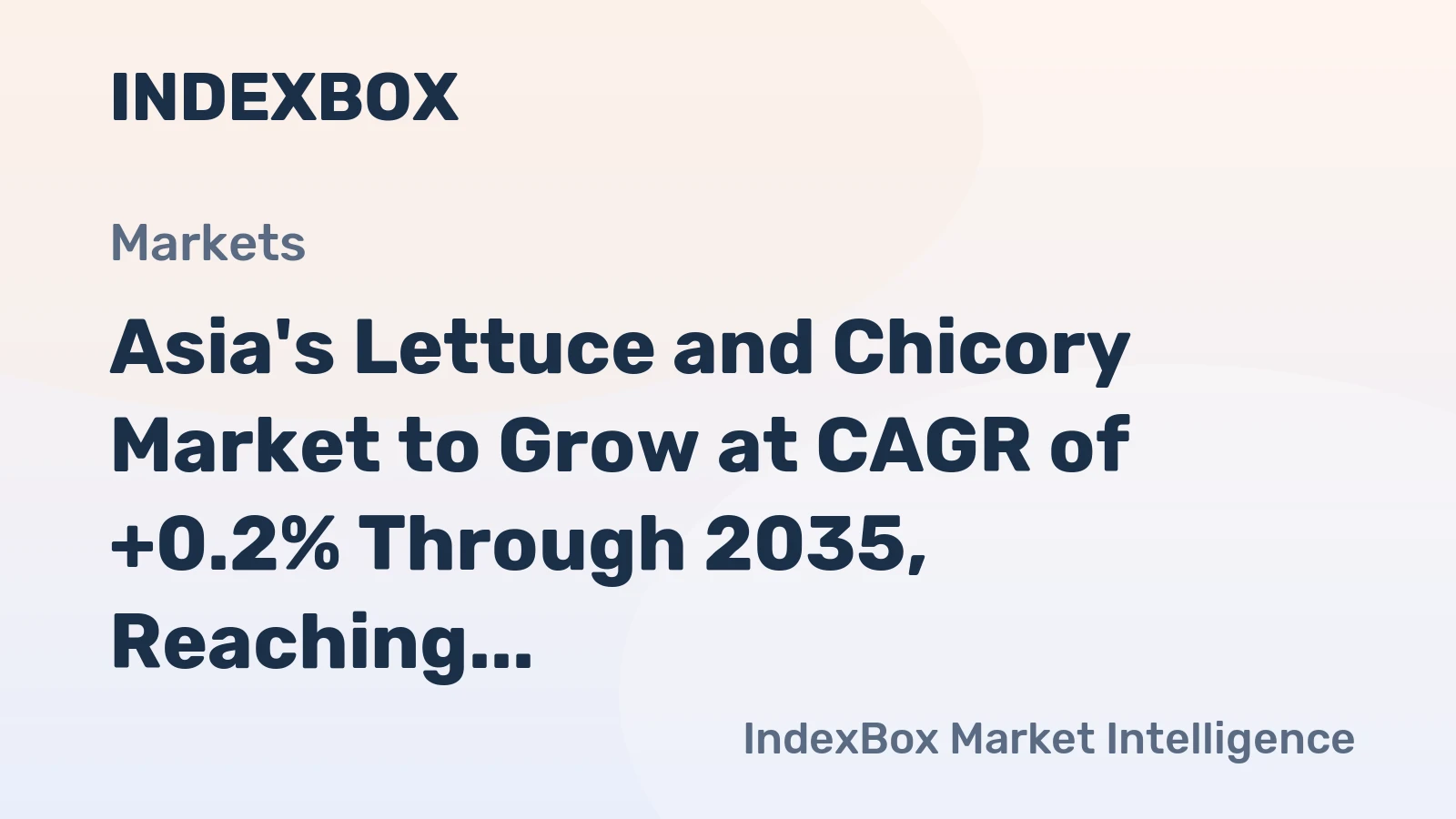 Asia's Lettuce and Chicory Market to Grow at CAGR of +0.2% Through 2035, Reaching 18M Tons