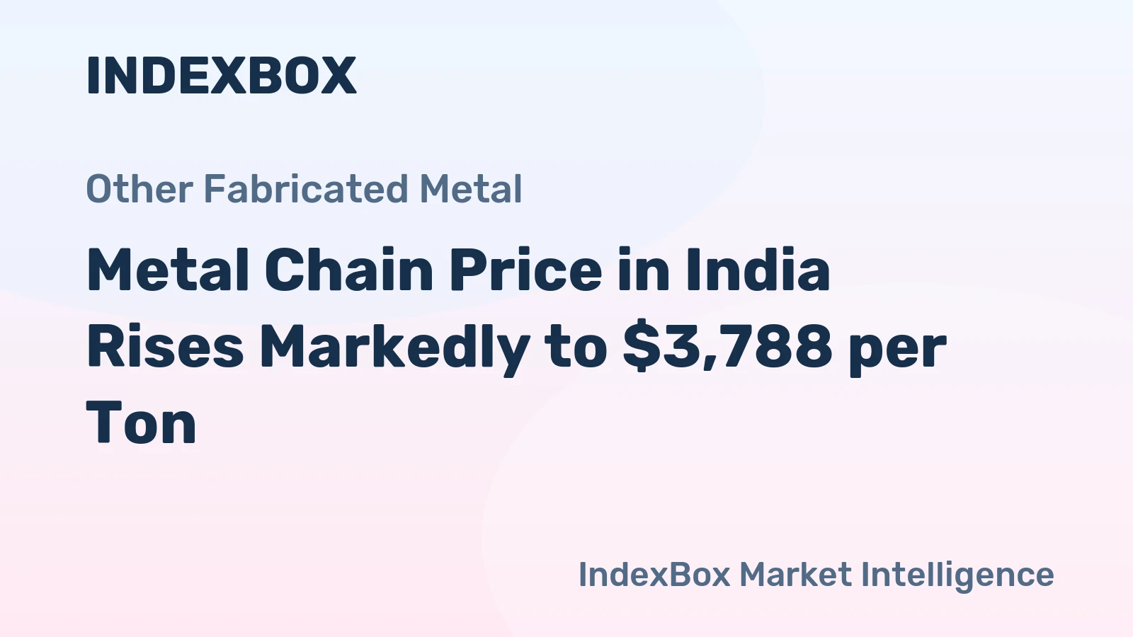 Metal Chain Price in India Rises Markedly to $3,788 per Ton