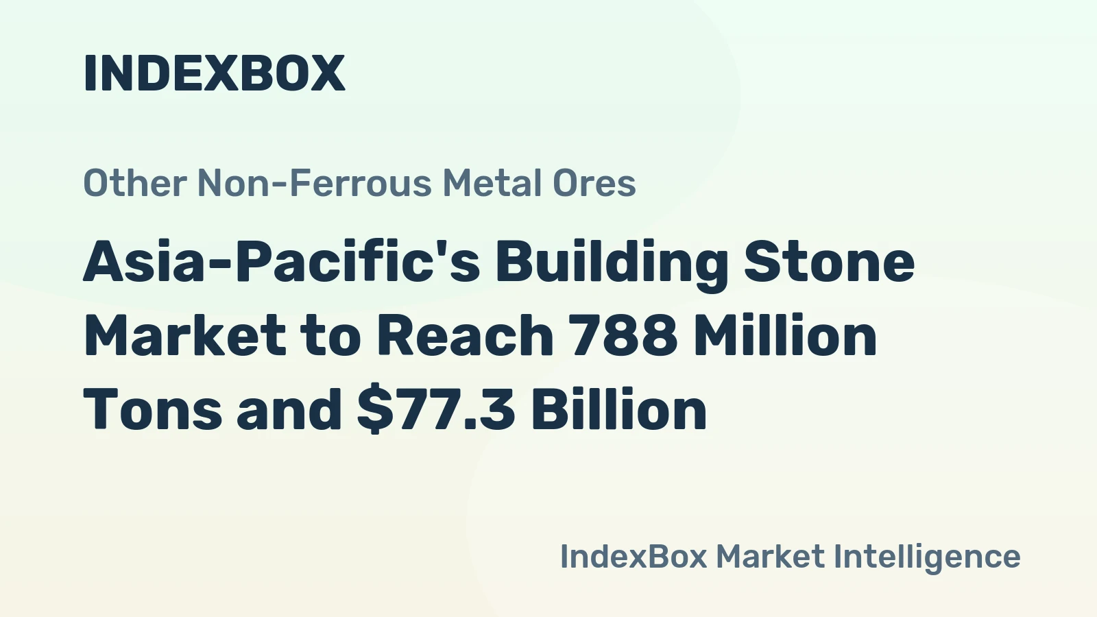 Asia-Pacific's Building Stone Market to Reach 788 Million Tons and $77.3 Billion