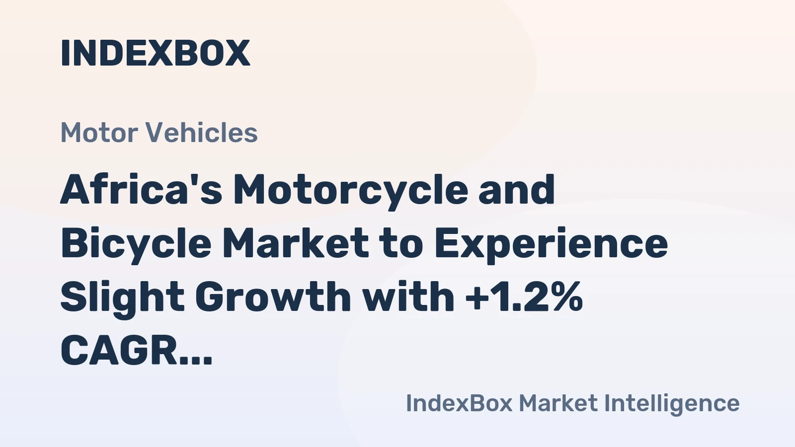 Africa's Motorcycle and Bicycle Market to Experience Slight Growth with +1.2% CAGR Leading to 10M Units by 2035, Valued at $5B