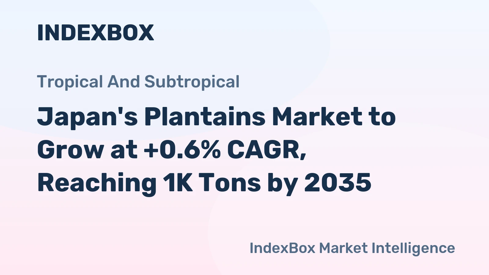 Japan's Plantains Market to Grow at +0.6% CAGR, Reaching 1K Tons by 2035