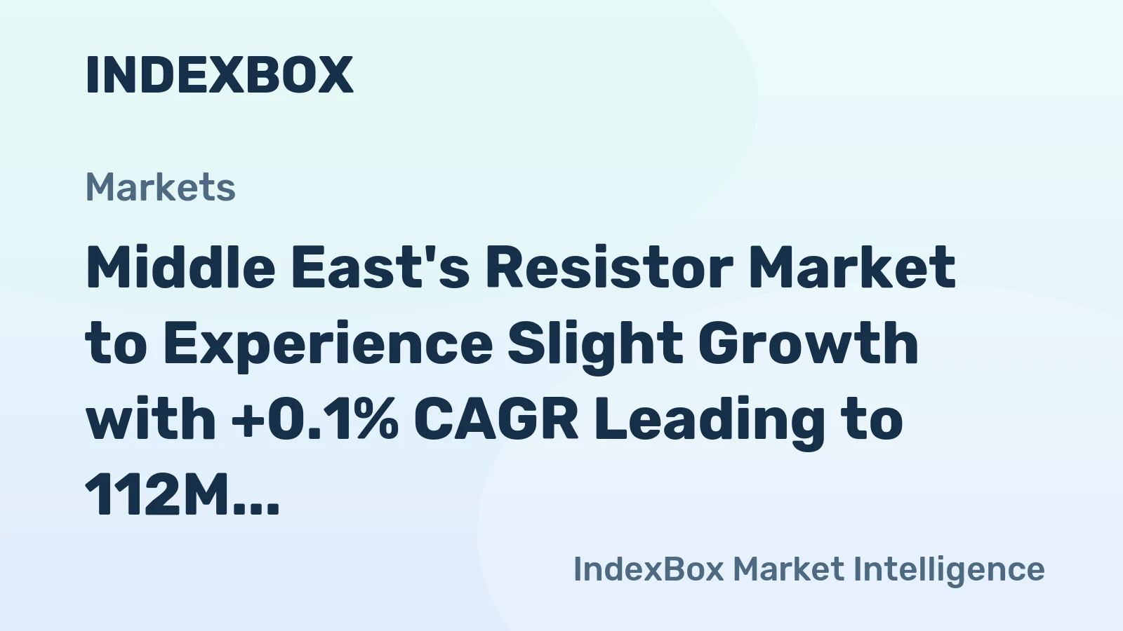 Middle East's Resistor Market to Experience Slight Growth with +0.1% CAGR Leading to 112M Units by 2035