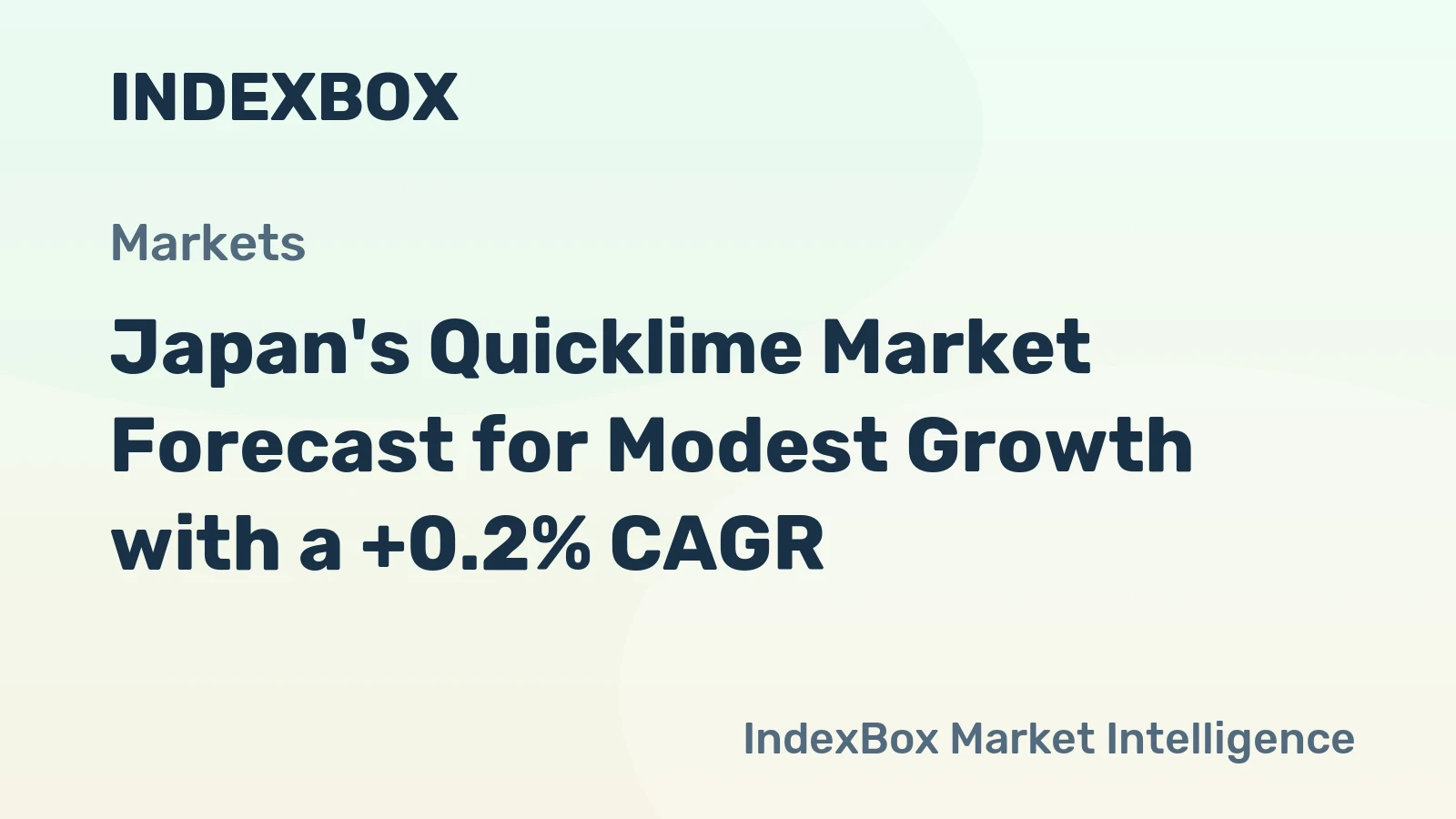 Japan's Quicklime Market Forecast for Modest Growth with a +0.2% CAGR