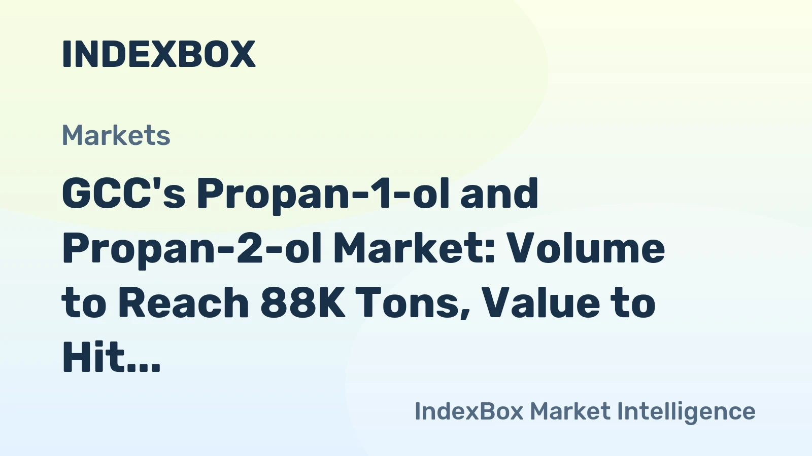 GCC's Propan-1-ol and Propan-2-ol Market: Volume to Reach 88K Tons, Value to Hit $116M by 2035