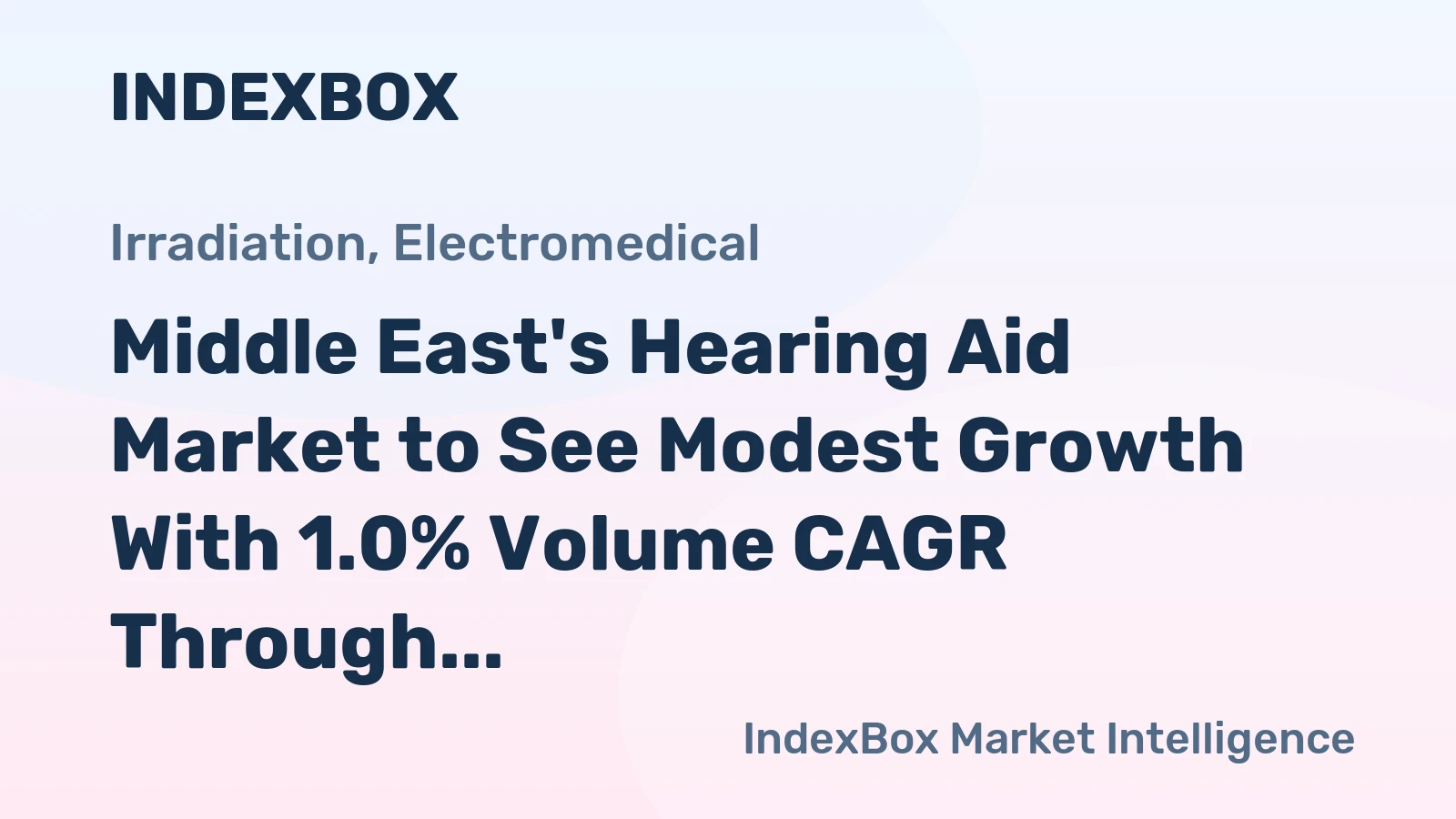 Middle East's Hearing Aid Market to See Modest Growth With 1.0% Volume CAGR Through 2035