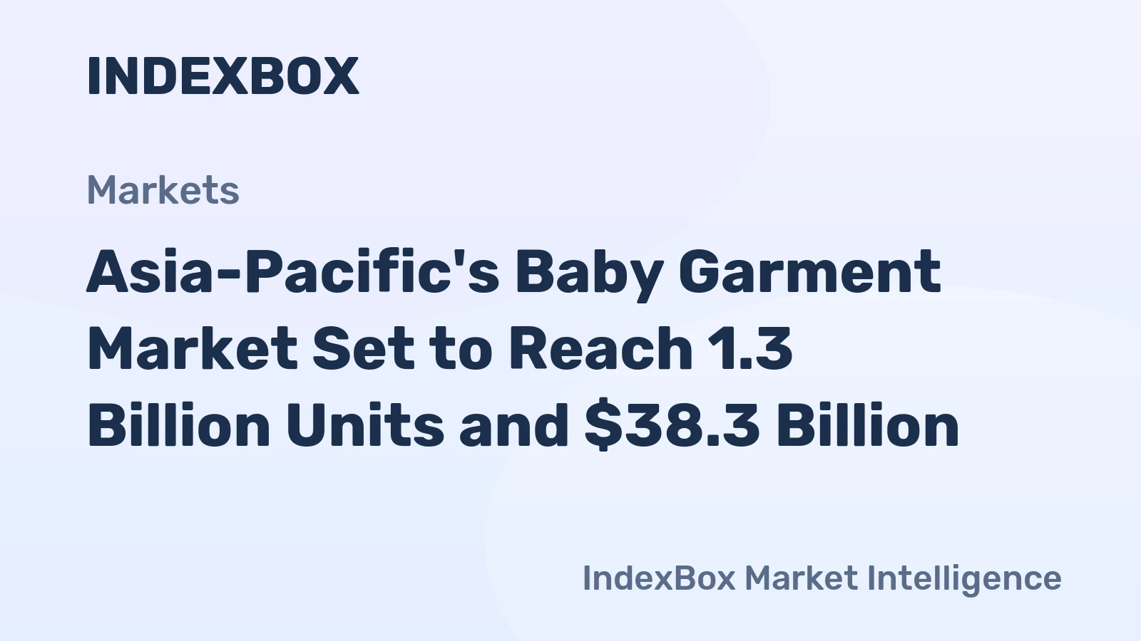 Asia-Pacific's Baby Garment Market Set to Reach 1.3 Billion Units and $38.3 Billion