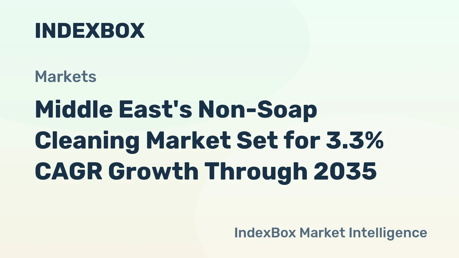 Middle East's Non-Soap Cleaning Market Set for 3.3% CAGR Growth Through 2035