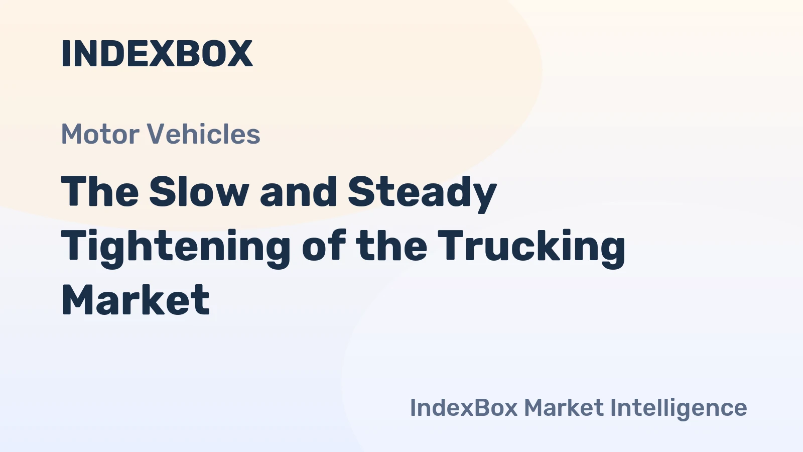 The Slow and Steady Tightening of the Trucking Market