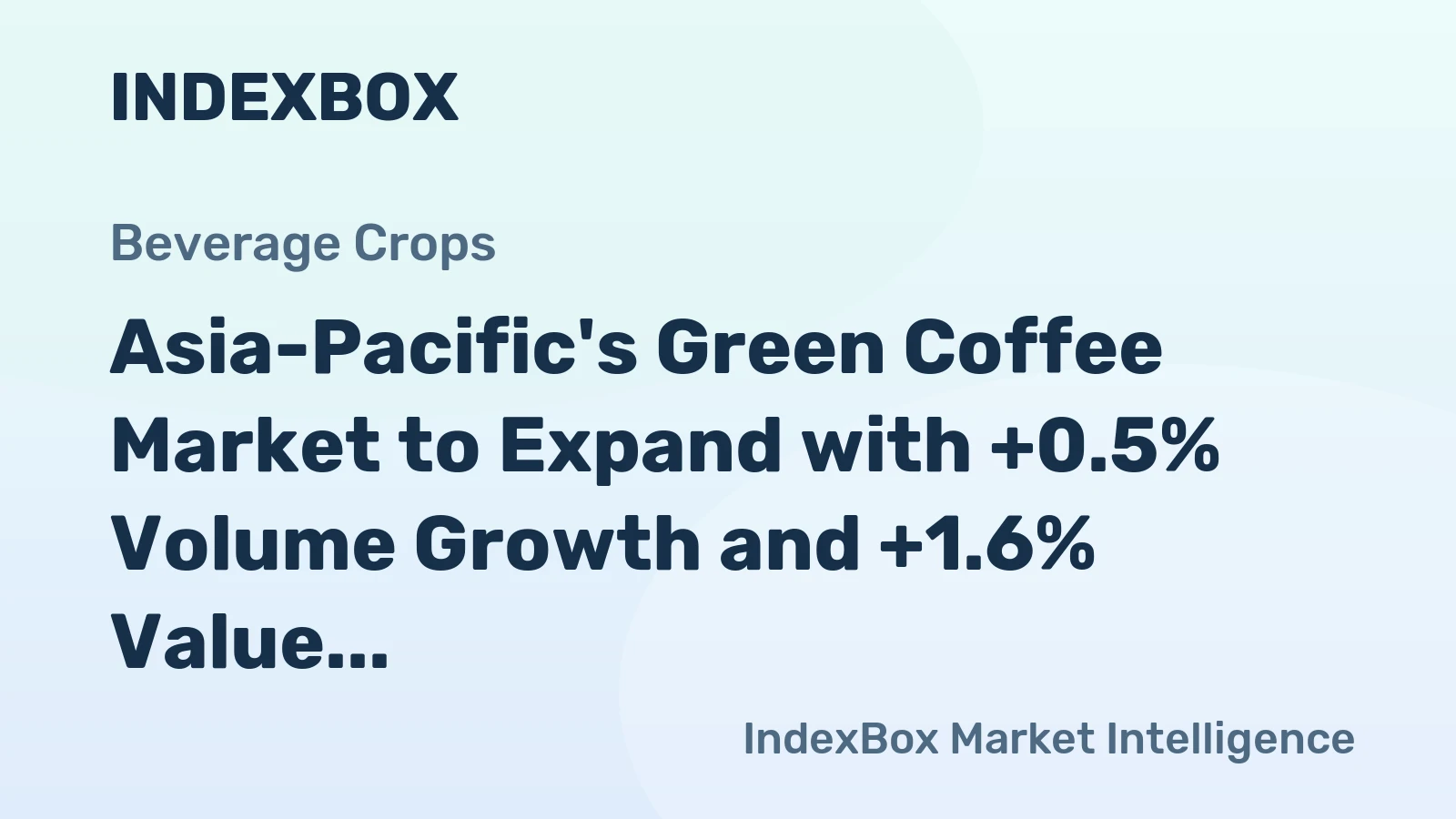 Asia-Pacific's Green Coffee Market to Expand with +0.5% Volume Growth and +1.6% Value Growth by 2035
