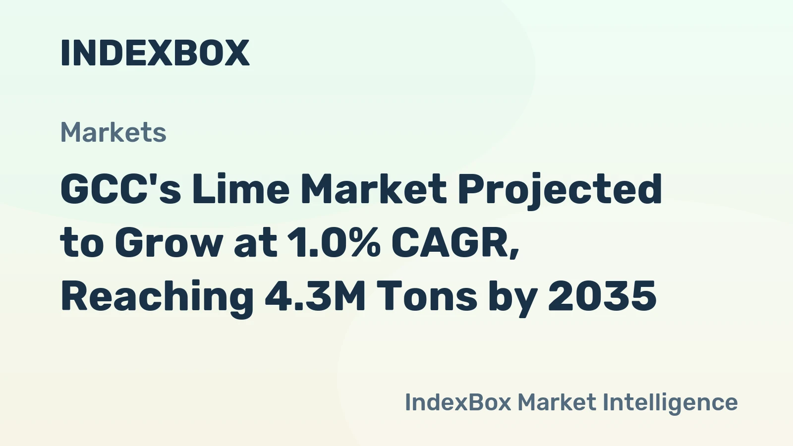 GCC's Lime Market Projected to Grow at 1.0% CAGR, Reaching 4.3M Tons by 2035