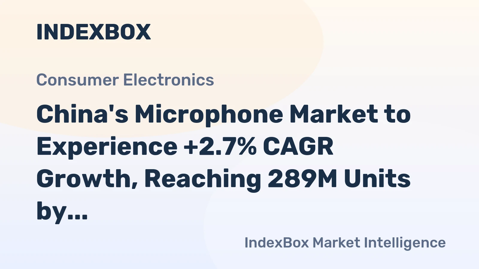 China's Microphone Market to Experience +2.7% CAGR Growth, Reaching 289M Units by 2035