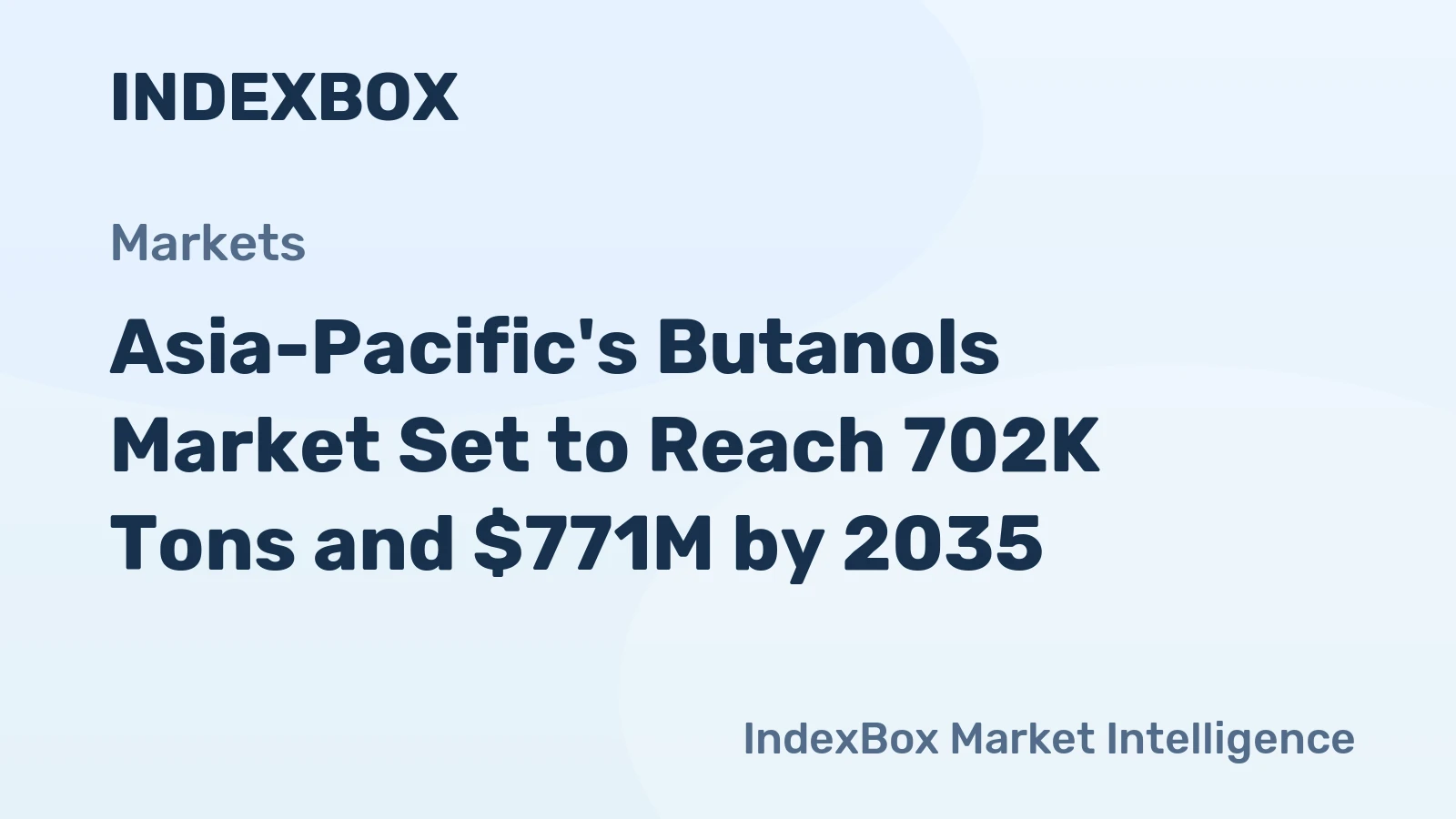 Asia-Pacific's Butanols Market Set to Reach 702K Tons and $771M by 2035