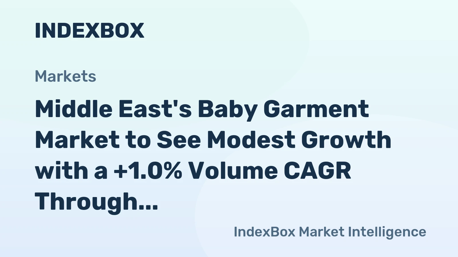 Middle East's Baby Garment Market to See Modest Growth with a +1.0% Volume CAGR Through 2035