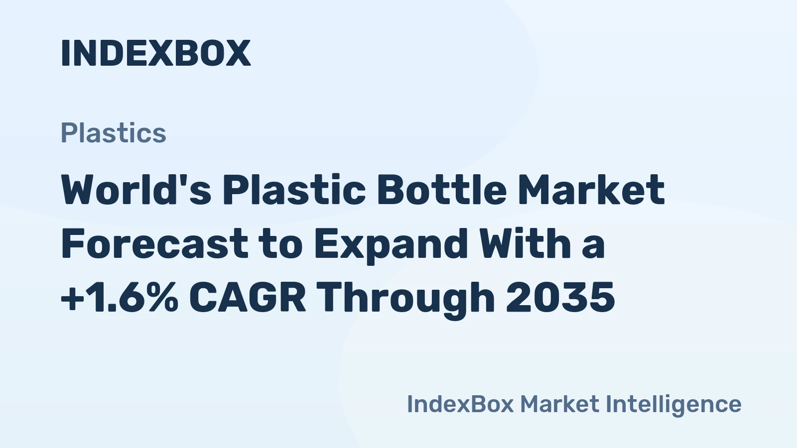 World's Plastic Bottle Market Forecast to Expand With a +1.6% CAGR Through 2035