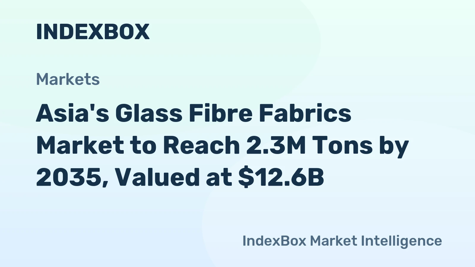 Asia's Glass Fibre Fabrics Market to Reach 2.3M Tons by 2035, Valued at $12.6B