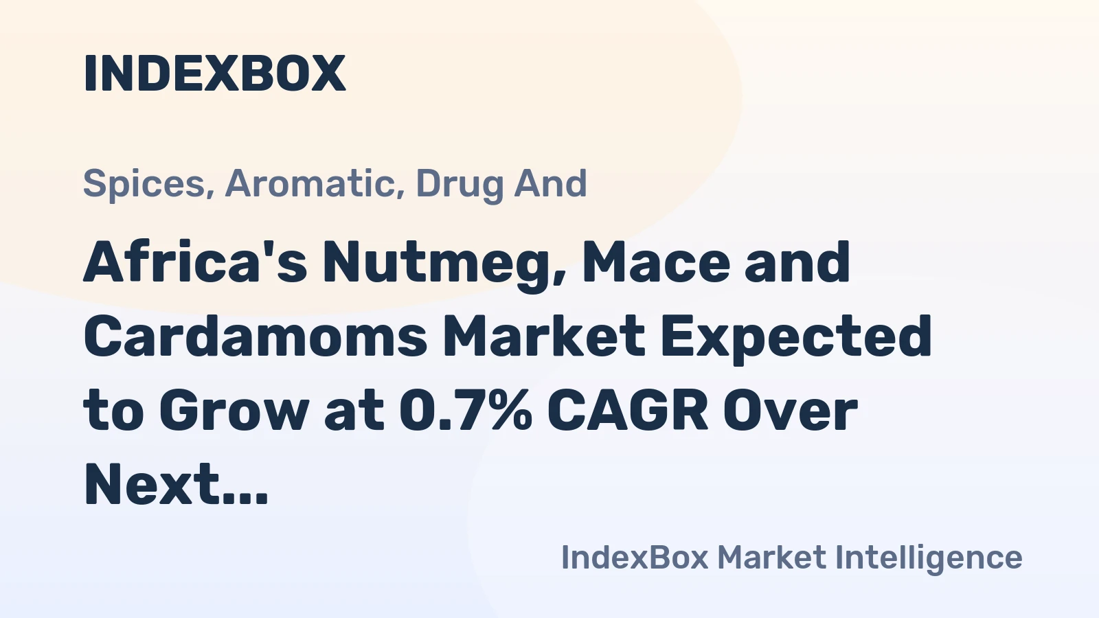 Africa's Nutmeg, Mace and Cardamoms Market Expected to Grow at 0.7% CAGR Over Next Decade