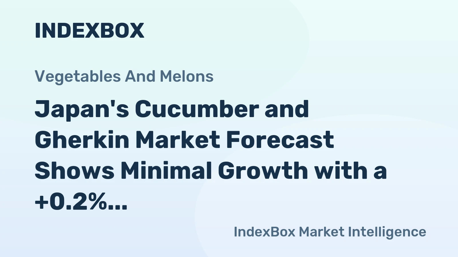 Japan's Cucumber and Gherkin Market Forecast Shows Minimal Growth with a +0.2% CAGR