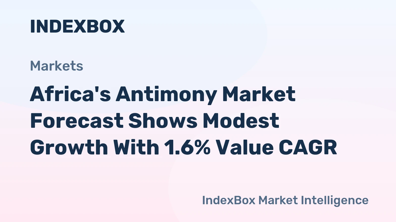 Africa's Antimony Market Forecast Shows Modest Growth With 1.6% Value CAGR