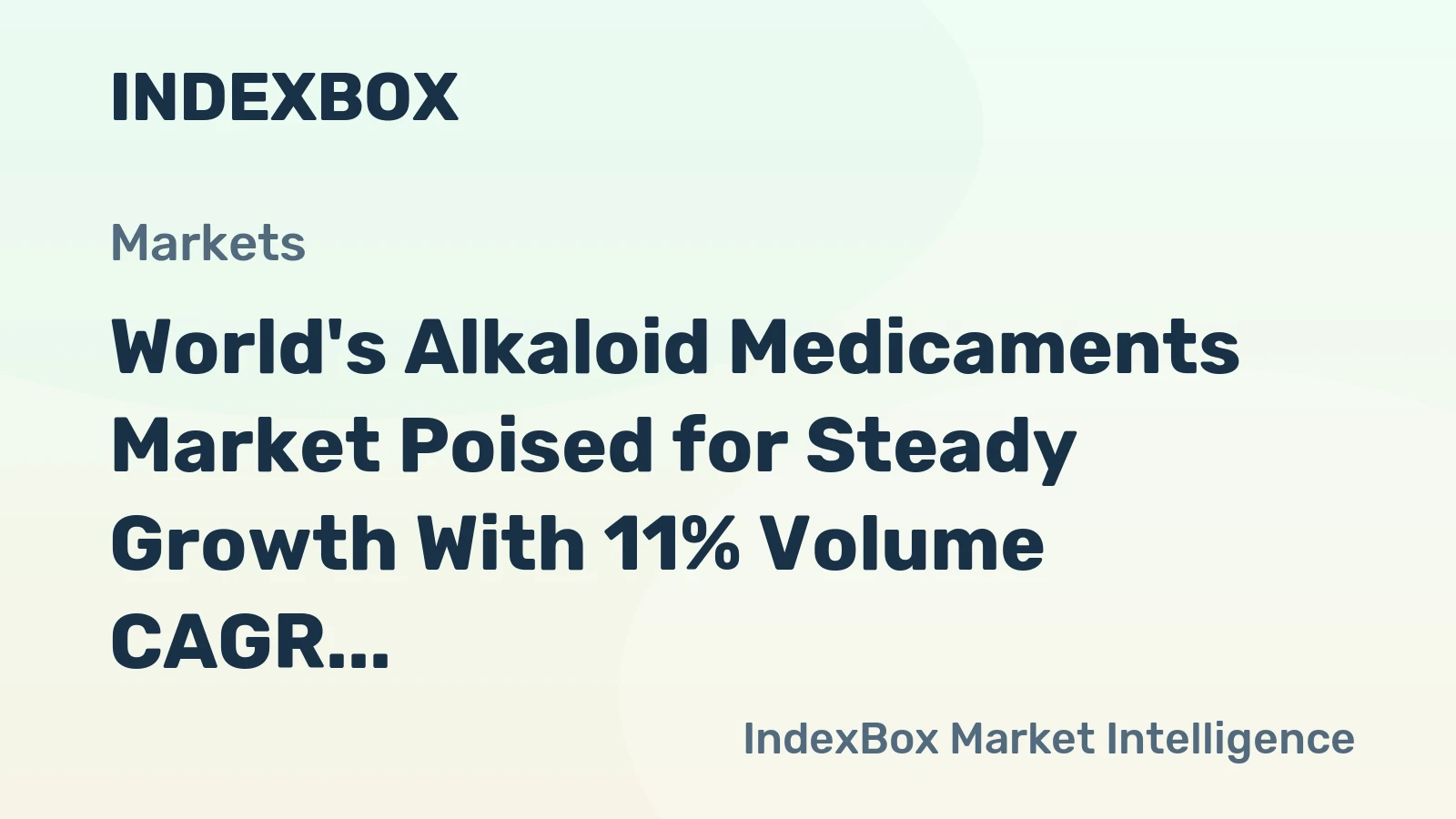 World's Alkaloid Medicaments Market Poised for Steady Growth With 11% Volume CAGR Through 2035