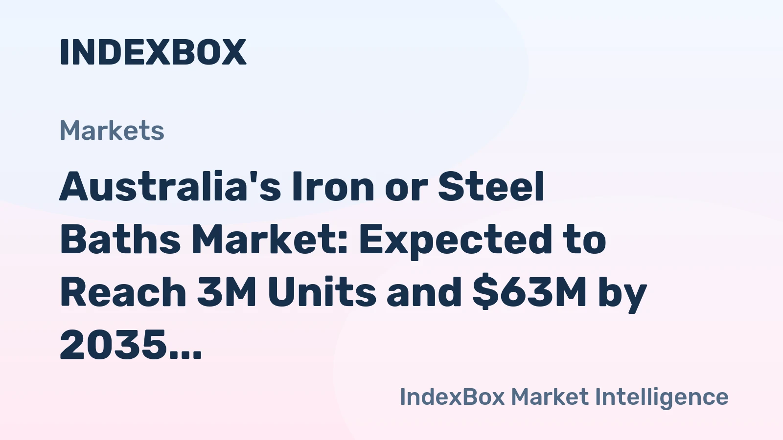 Australia's Iron or Steel Baths Market: Expected to Reach 3M Units and $63M by 2035