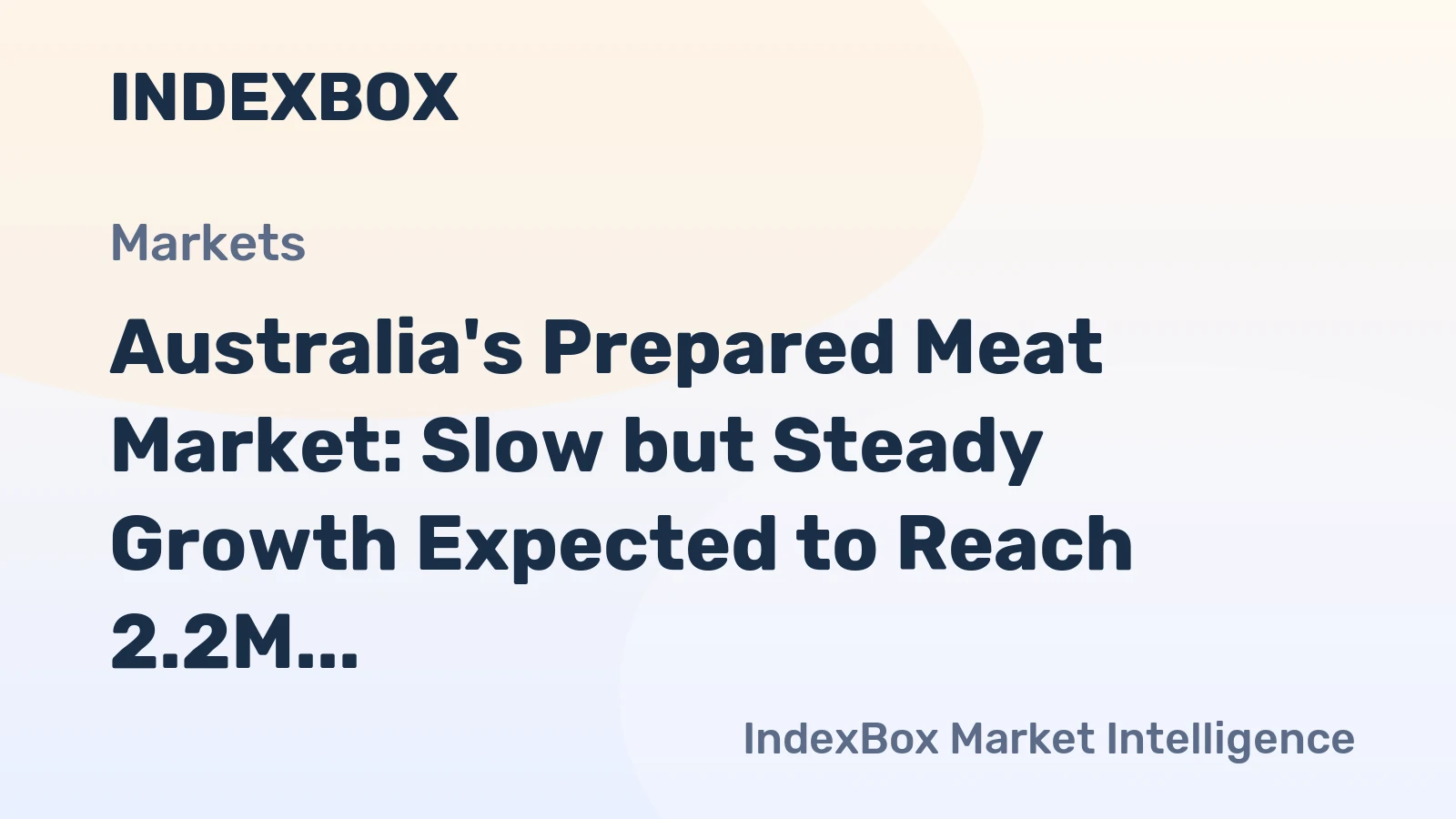 Australia's Prepared Meat Market: Slow but Steady Growth Expected to Reach 2.2M tons and $12.8B by 2035