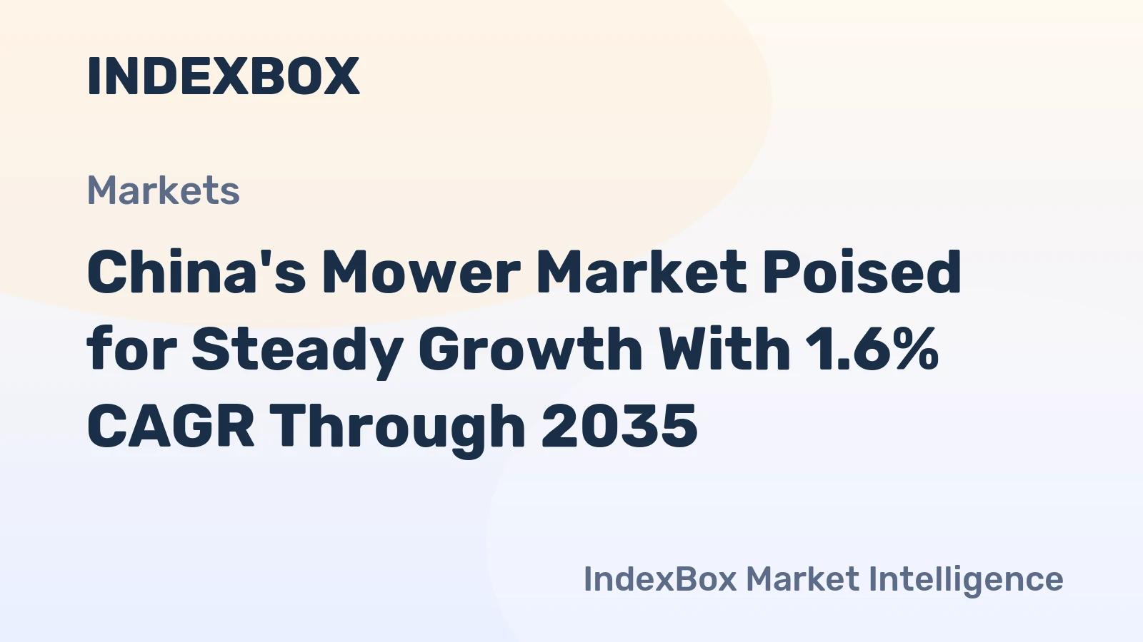 China's Mower Market Poised for Steady Growth With 1.6% CAGR Through 2035