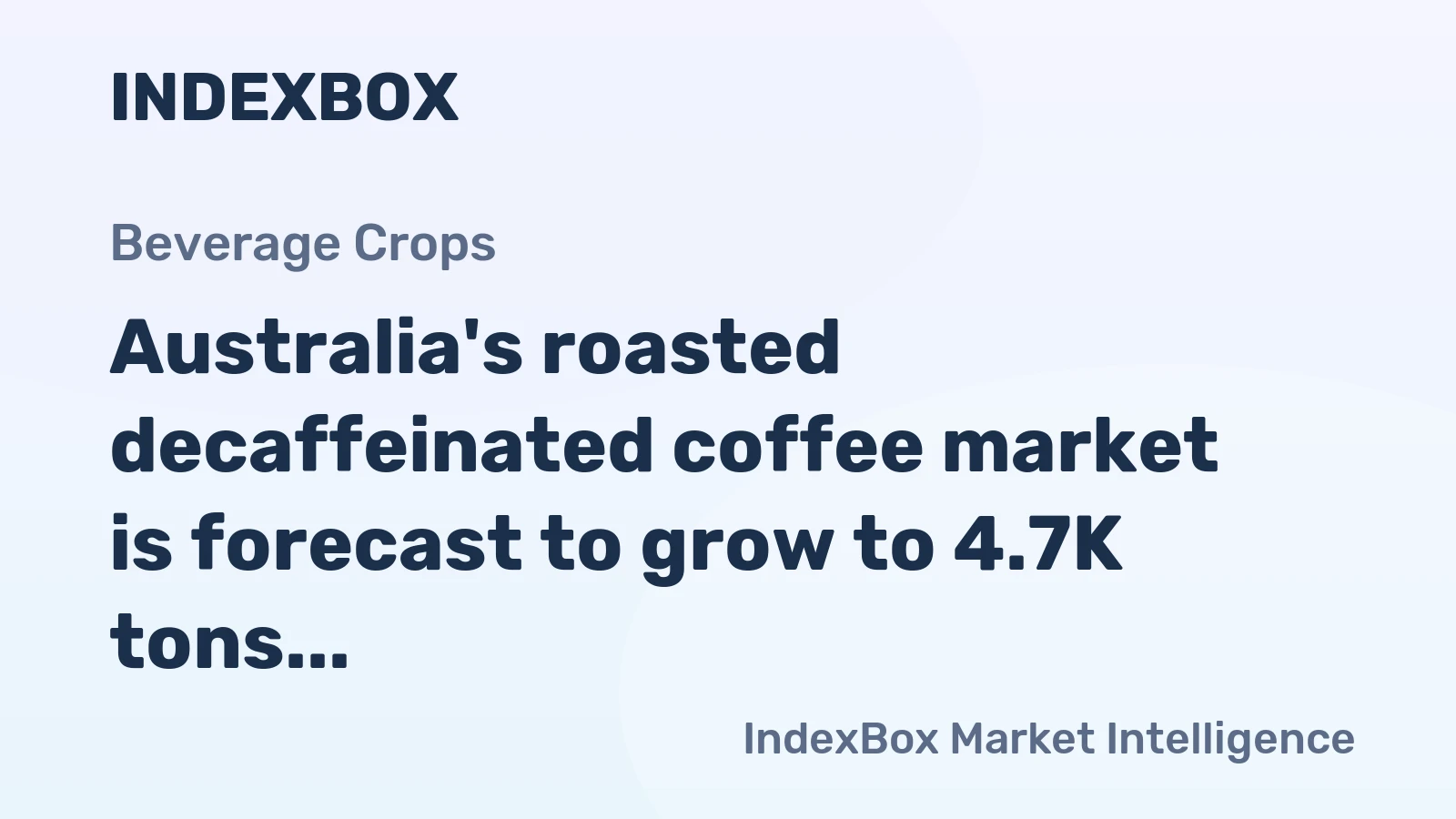 Australia's roasted decaffeinated coffee market is forecast to grow to 4.7K tons in volume and $59M in value by 2035.