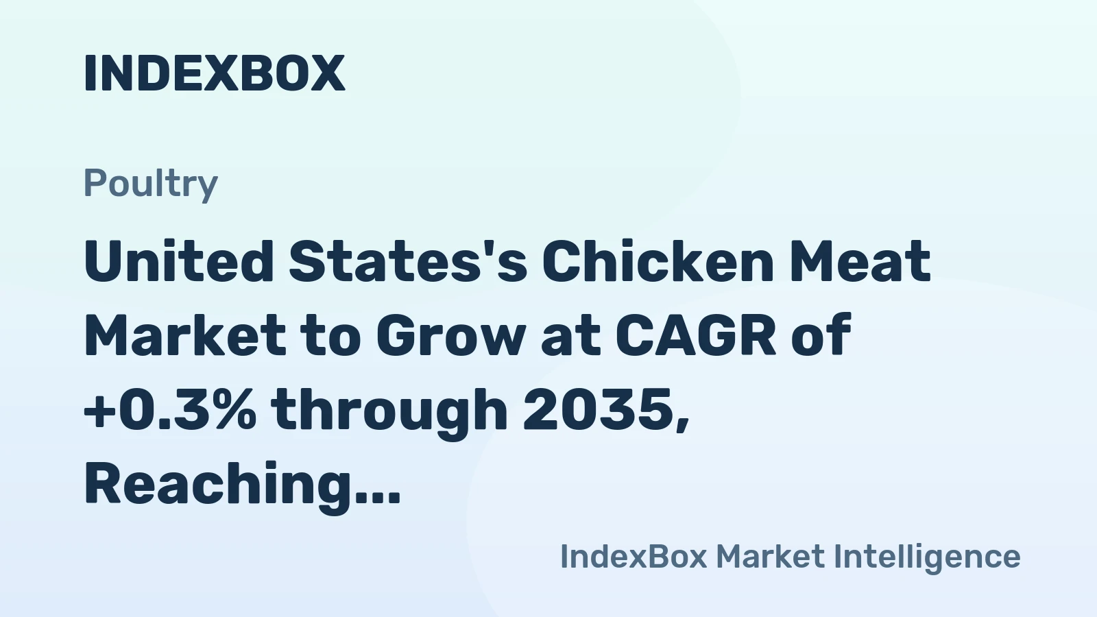 United States's Chicken Meat Market to Grow at CAGR of +0.3% through 2035, Reaching $22.1B in Value