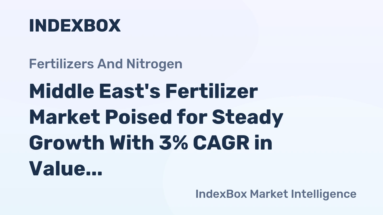 Middle East's Fertilizer Market Poised for Steady Growth With 3% CAGR in Value Through 2035
