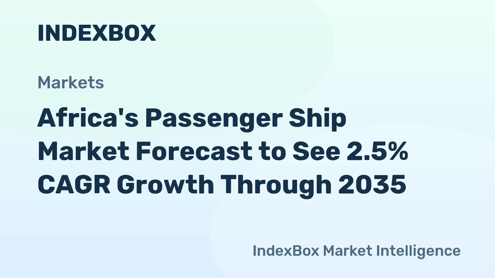 Africa's Passenger Ship Market Forecast to See 2.5% CAGR Growth Through 2035