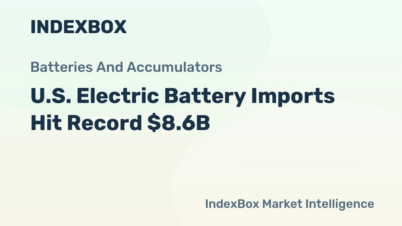 U.S. Electric Battery Imports Hit Record $8.6B