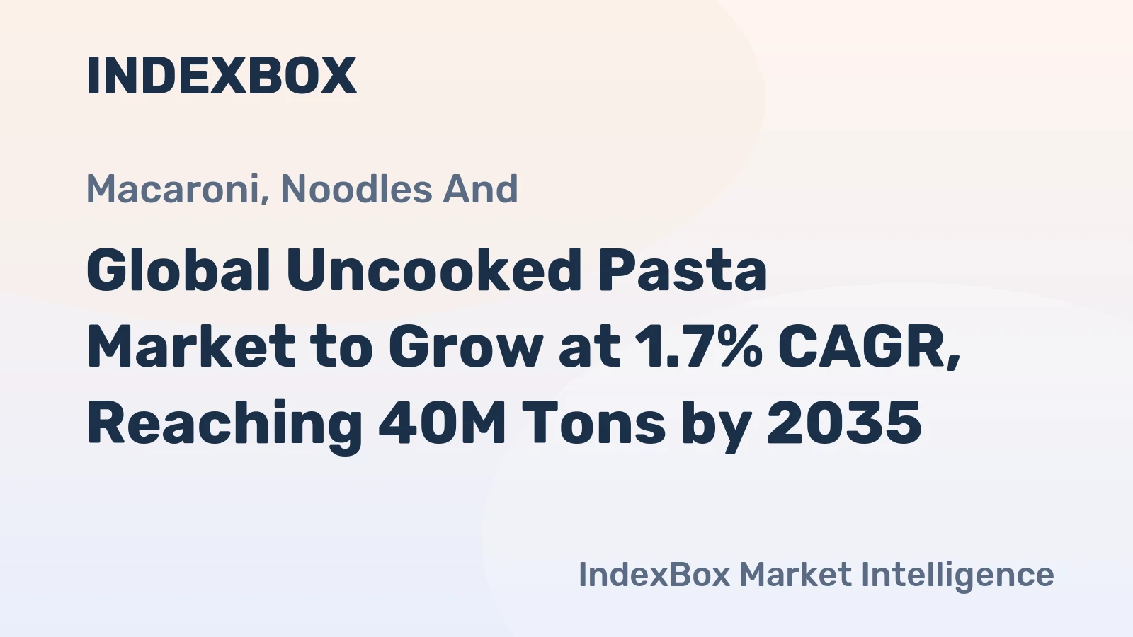 Global Uncooked Pasta Market to Grow at 1.7% CAGR, Reaching 40M Tons by 2035
