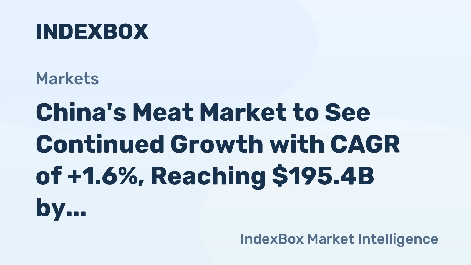 China's Meat Market to See Continued Growth with CAGR of +1.6%, Reaching $195.4B by 2035