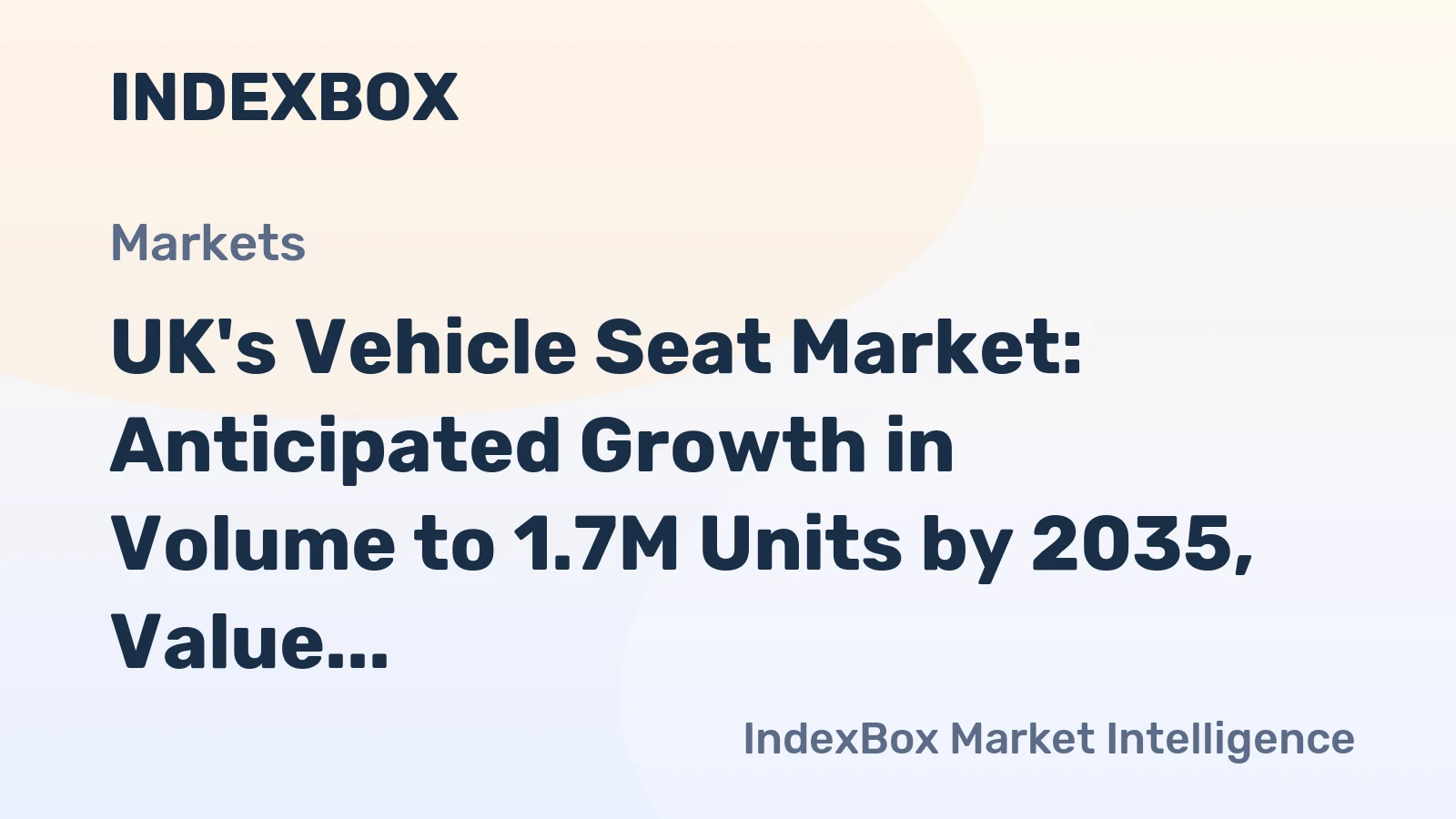 UK's Vehicle Seat Market: Anticipated Growth in Volume to 1.7M Units by 2035, Value to Reach $411M