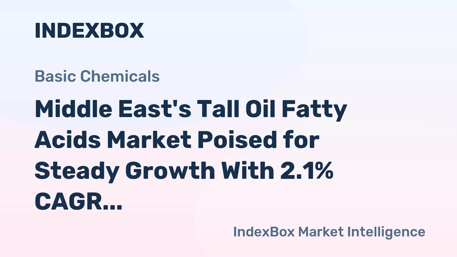 Middle East's Tall Oil Fatty Acids Market Poised for Steady Growth With 2.1% CAGR Through 2035