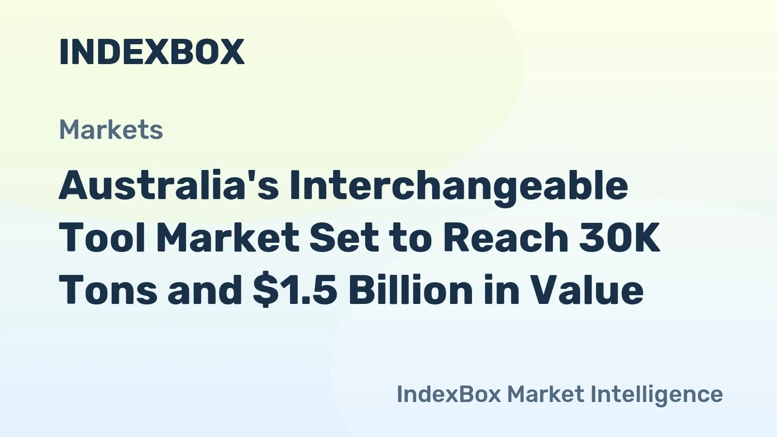 Australia's Interchangeable Tool Market Set to Reach 30K Tons and $1.5 Billion in Value