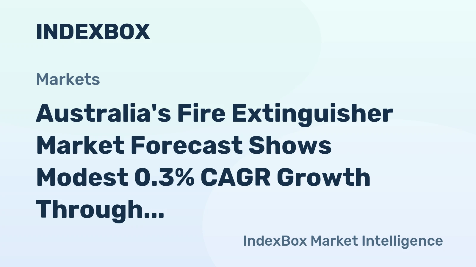 Australia's Fire Extinguisher Market Forecast Shows Modest 0.3% CAGR Growth Through 2035