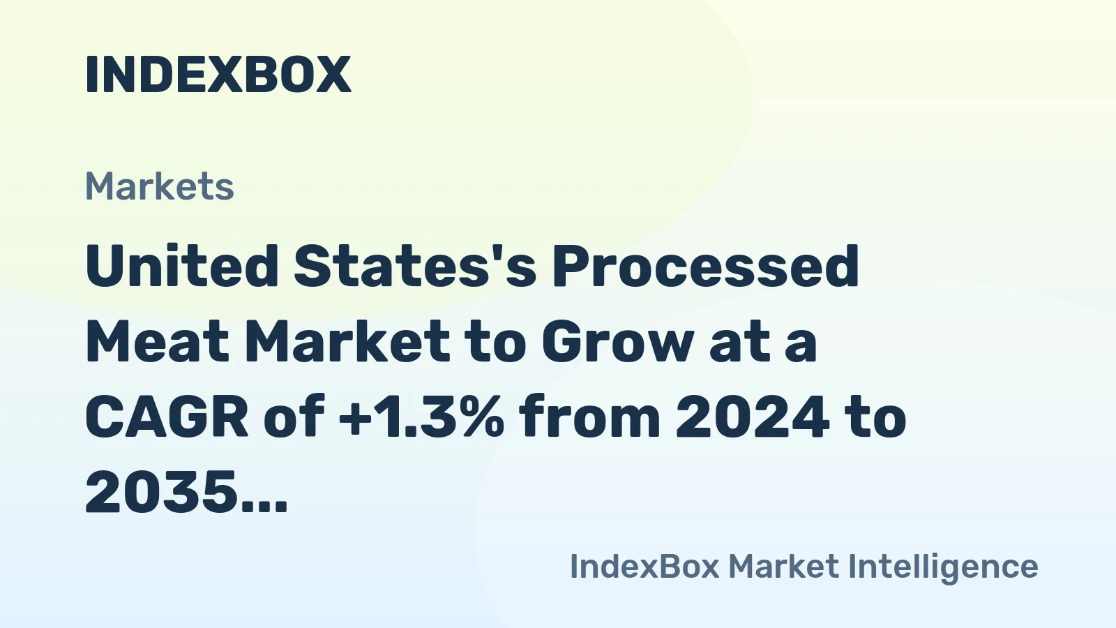 United States's Processed Meat Market to Grow at a CAGR of +1.3% from 2024 to 2035