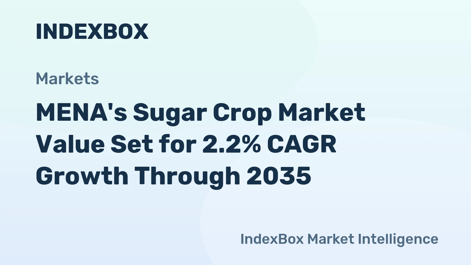 MENA's Sugar Crop Market Value Set for 2.2% CAGR Growth Through 2035