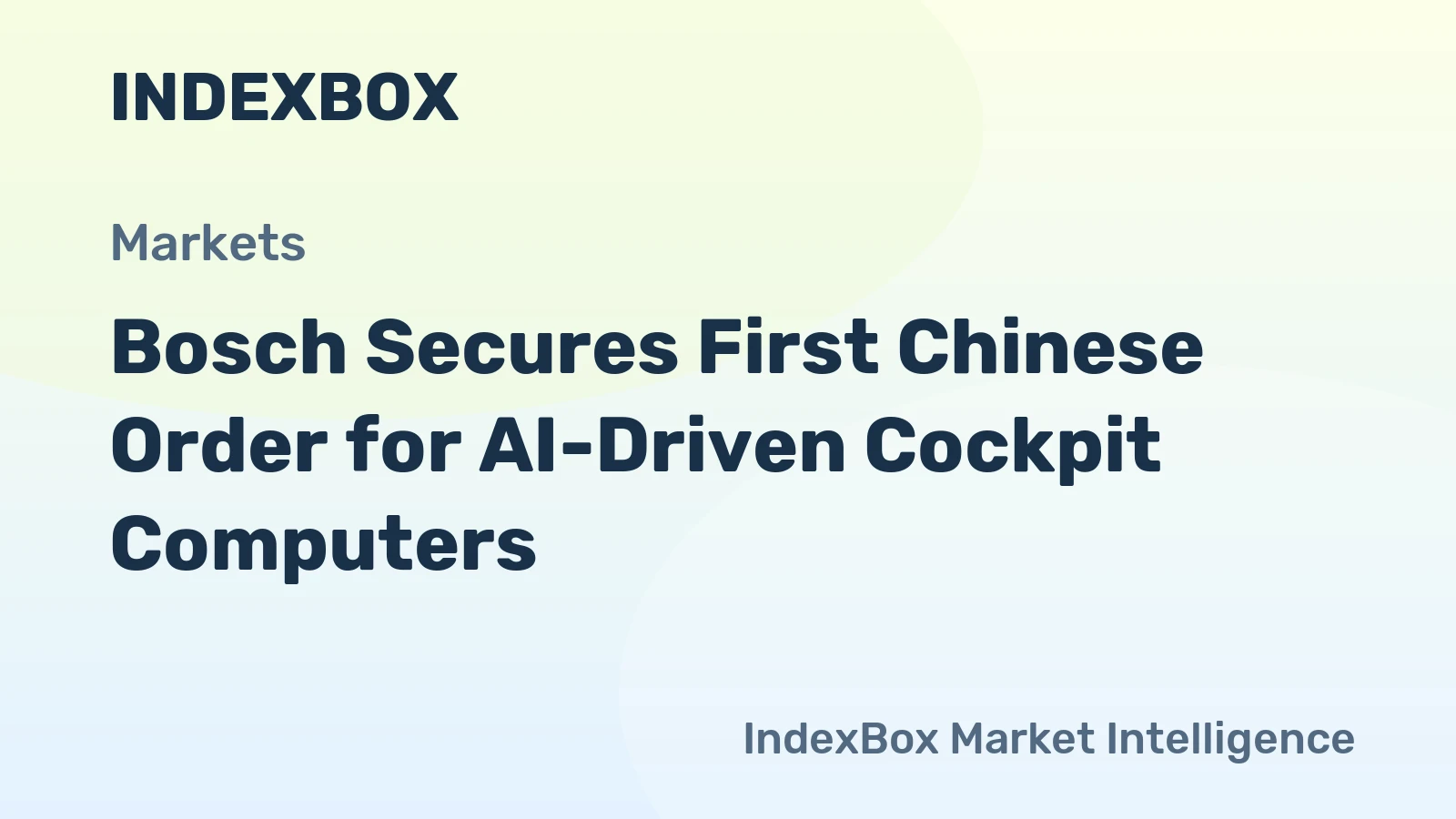 Bosch Secures First Chinese Order for AI-Driven Cockpit Computers