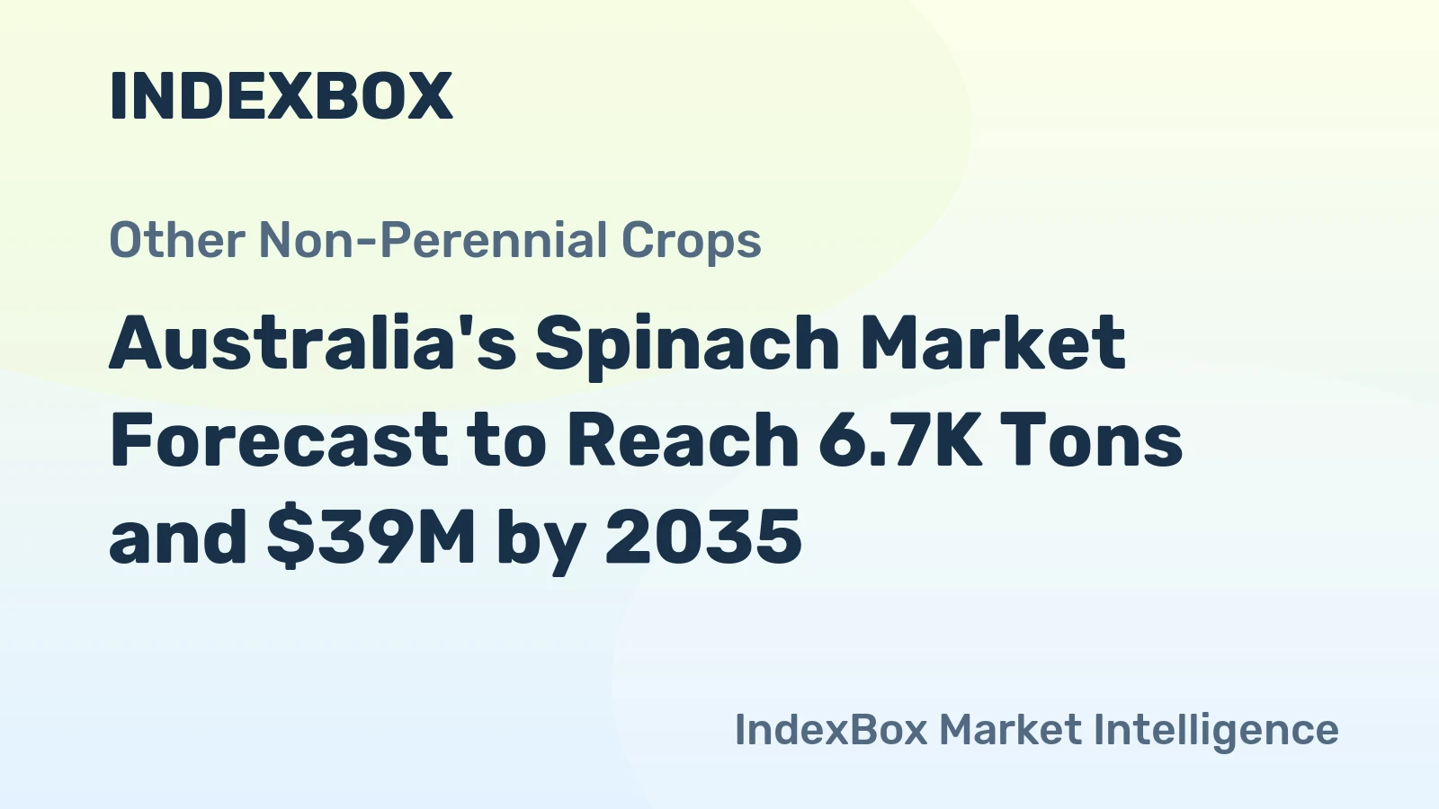 Australia's Spinach Market Forecast to Reach 6.7K Tons and $39M by 2035