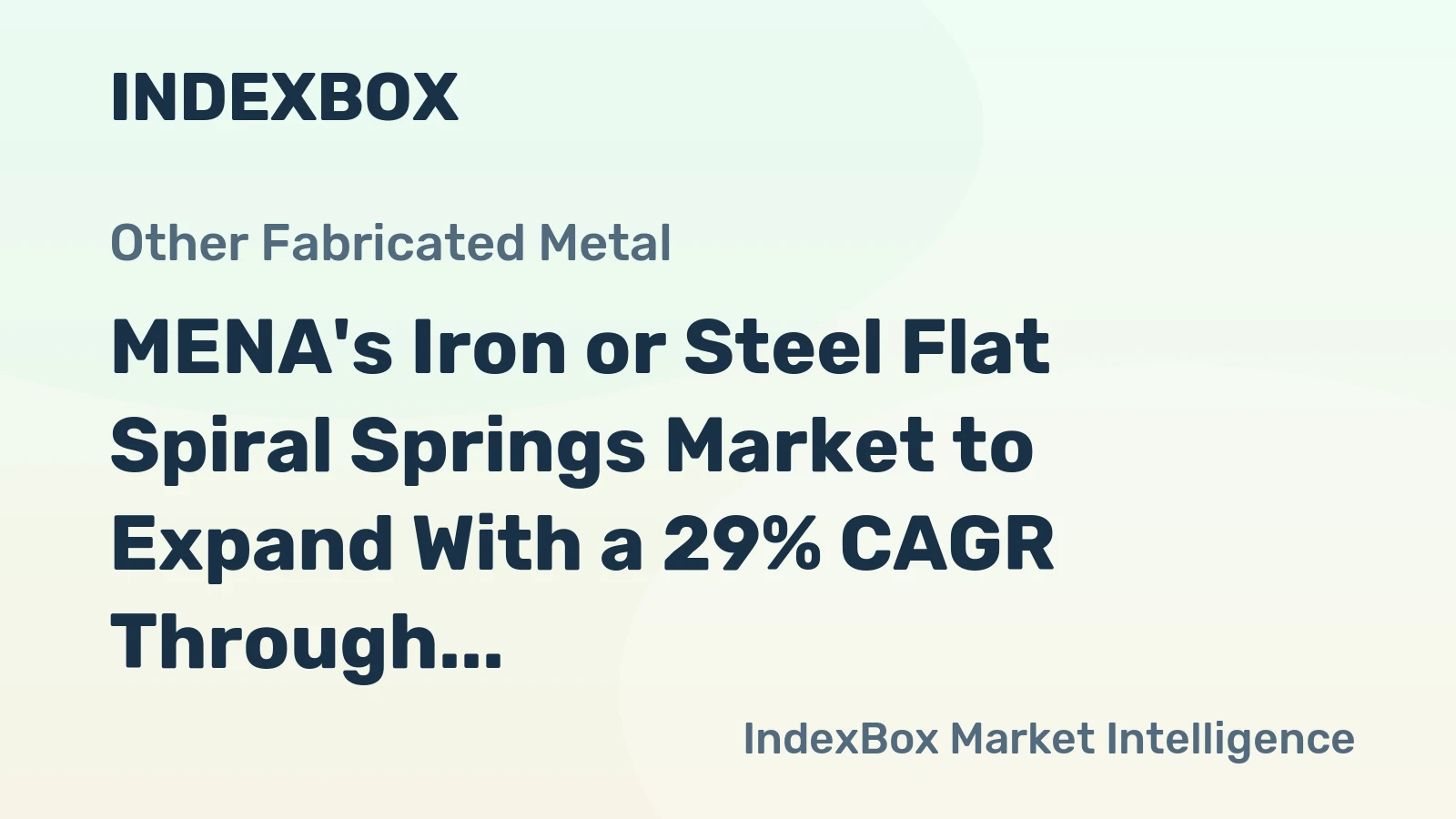 MENA's Iron or Steel Flat Spiral Springs Market to Expand With a 29% CAGR Through 2035