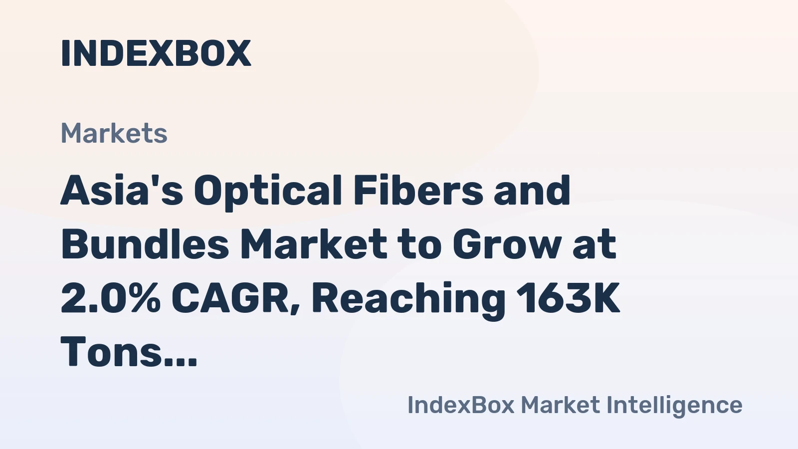 Asia's Optical Fibers and Bundles Market to Grow at 2.0% CAGR, Reaching 163K Tons by 2035