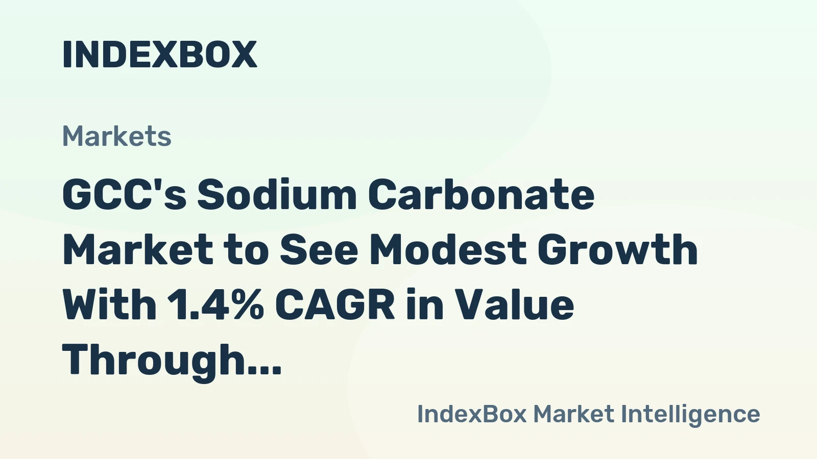 GCC's Sodium Carbonate Market to See Modest Growth With 1.4% CAGR in Value Through 2035