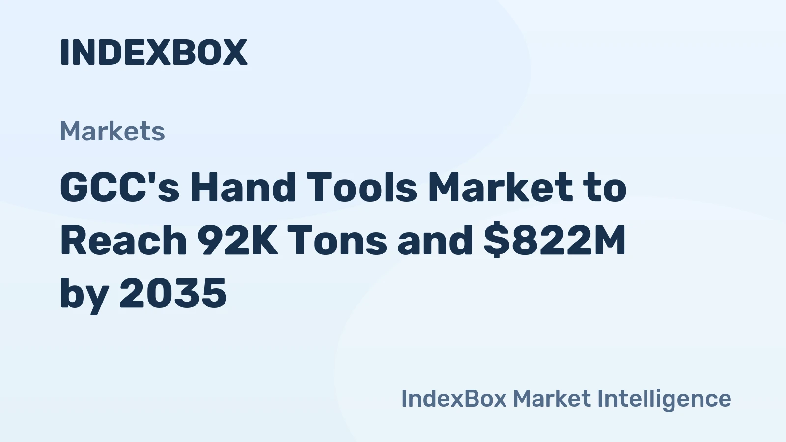 GCC's Hand Tools Market to Reach 92K Tons and $822M by 2035