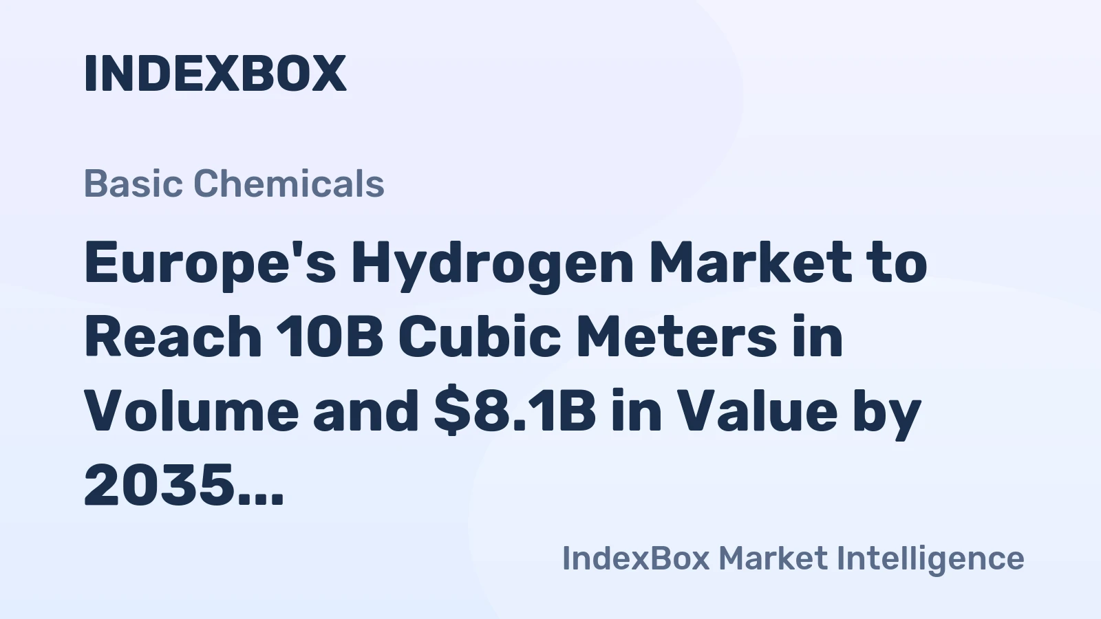 Europe's Hydrogen Market to Reach 10B Cubic Meters in Volume and $8.1B in Value by 2035