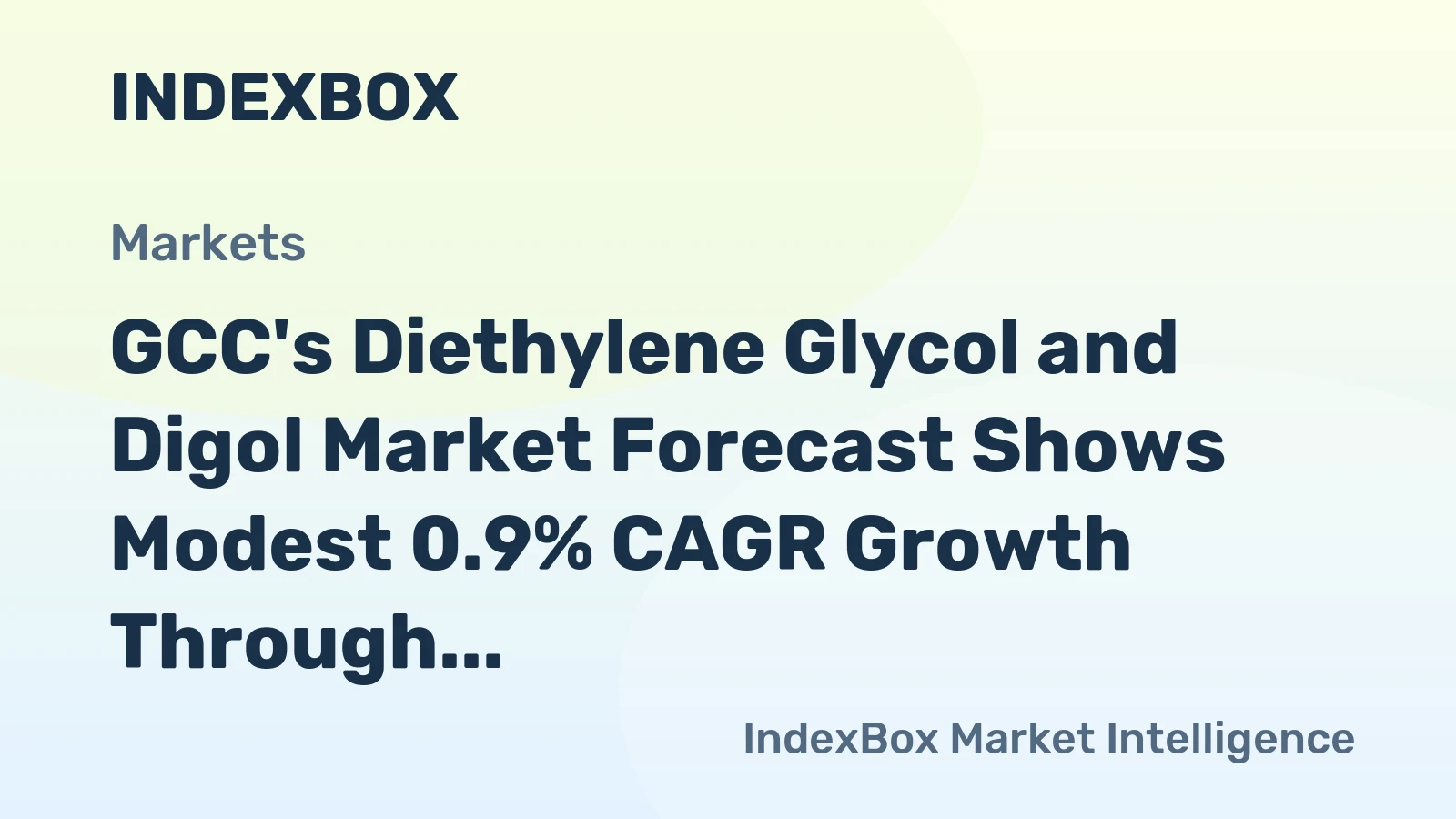 GCC's Diethylene Glycol and Digol Market Forecast Shows Modest 0.9% CAGR Growth Through 2035