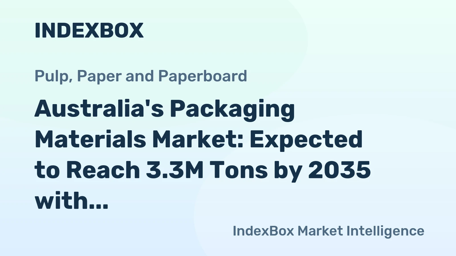 Australia's Packaging Materials Market: Expected to Reach 3.3M Tons by 2035 with CAGR of +3.9%